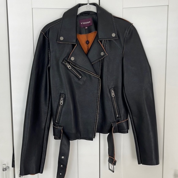 Vigoss | Jackets & Coats | Vigoss Black Xs Faux Leather Moto Jacket | Poshmark